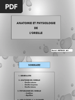 Anat Physio ORL | PDF | Oreille | Système vestibulaire