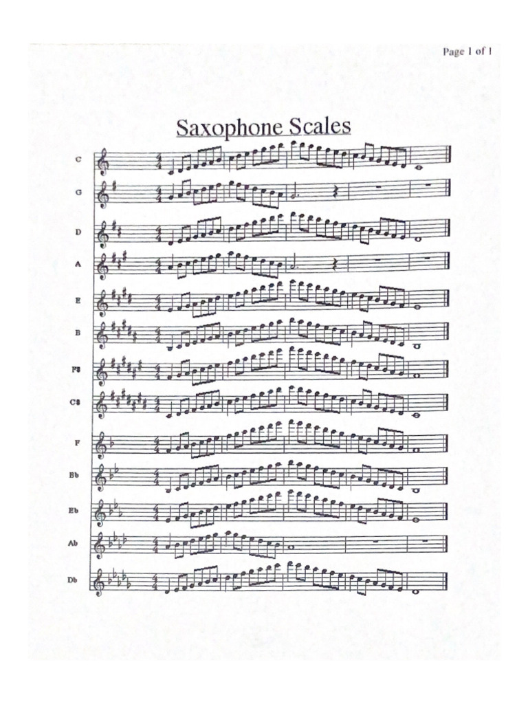 Saxophone Scales | PDF