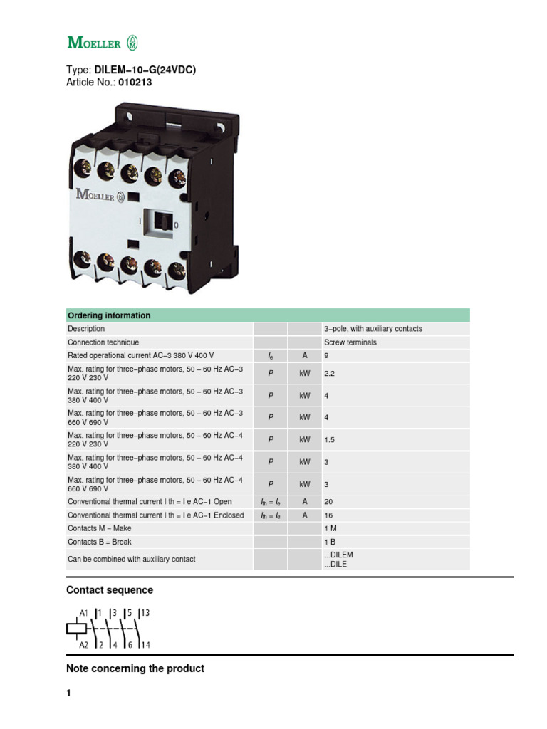 DILEM 10 G (24VDC) Moeller | PDF | Materials Science | Electromagnetism