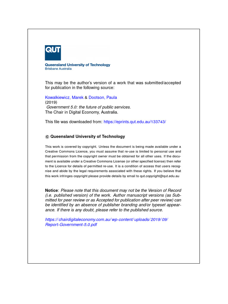 Report Government 5.0 | PDF | E Government | Artificial Intelligence