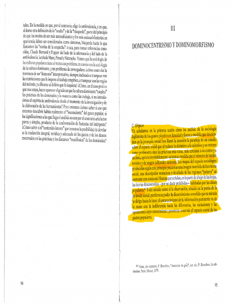 Grignon Claude y Passeron Jean Claude | PDF