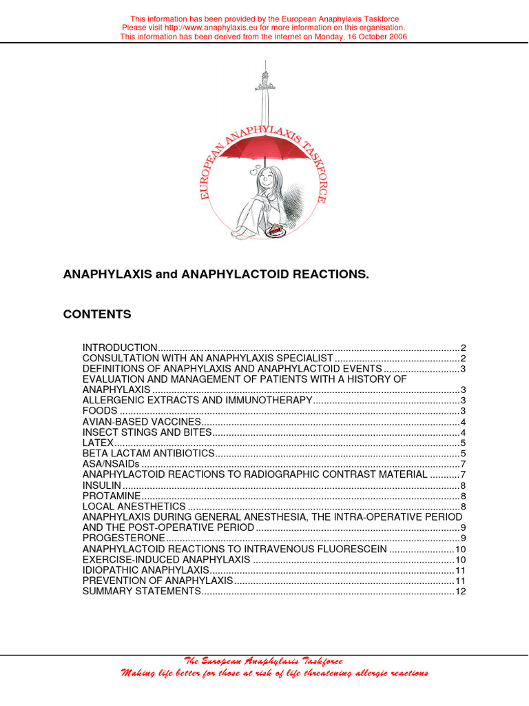 Anaphylaxis and Anaphylactoid Reactions | PDF | Self-Improvement ...