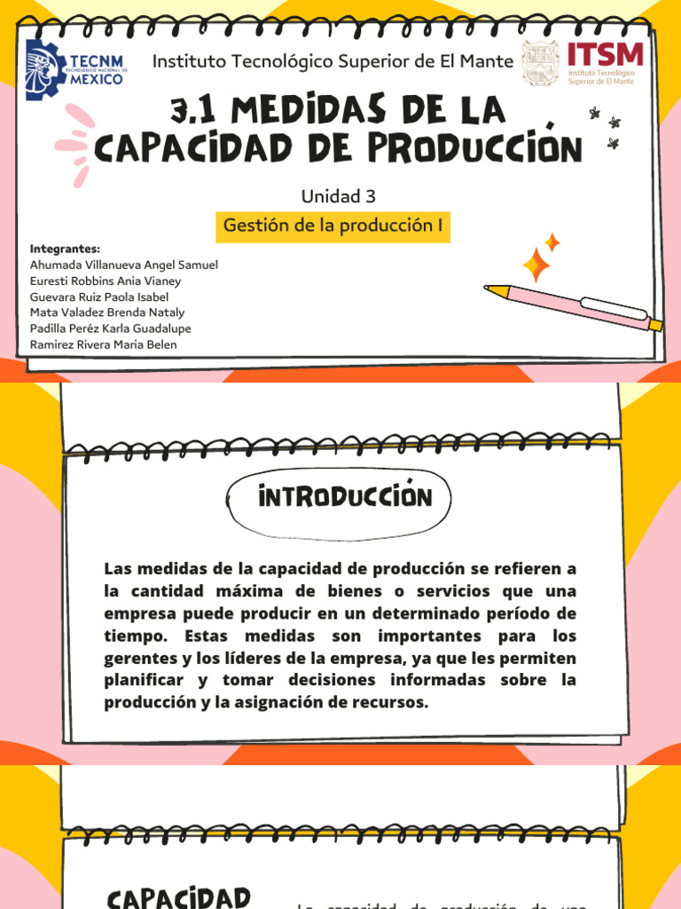 3.1 Medidas de La Capacidad de Producción | PDF | Planificación | Business