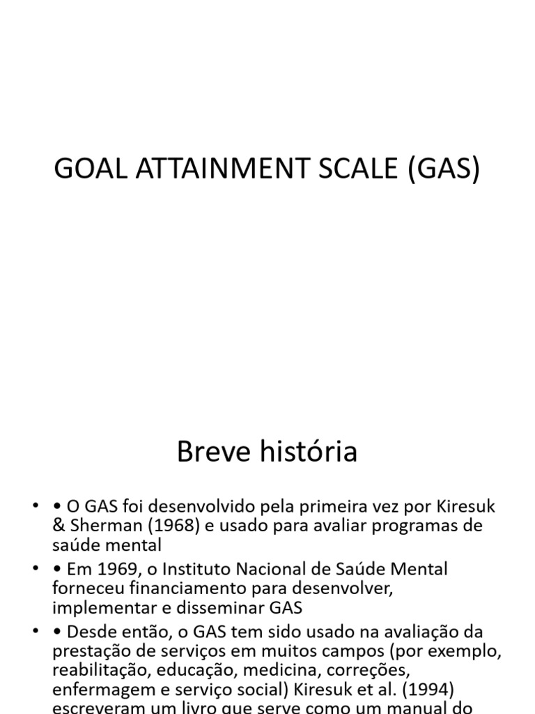 Goal Attainment Scale (Gas) | PDF | Saúde mental