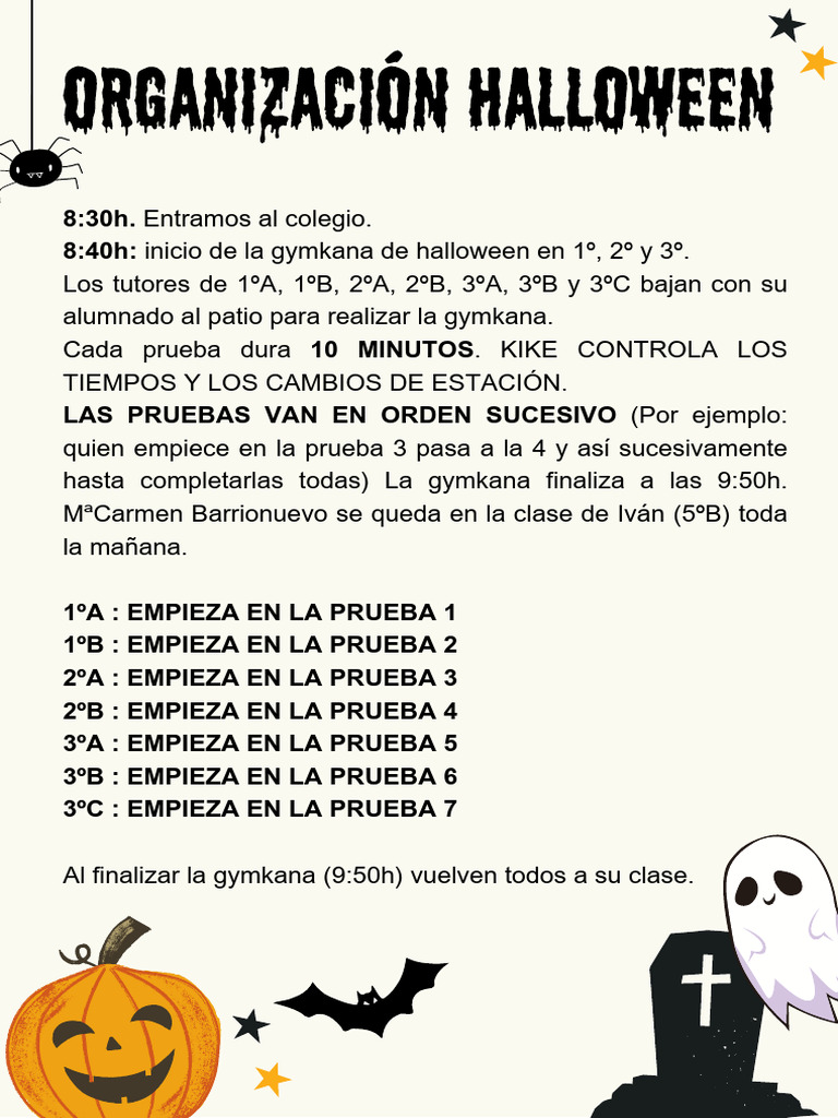 Gymkana de Halloween para Primaria | PDF | Artes del Lenguaje y ...