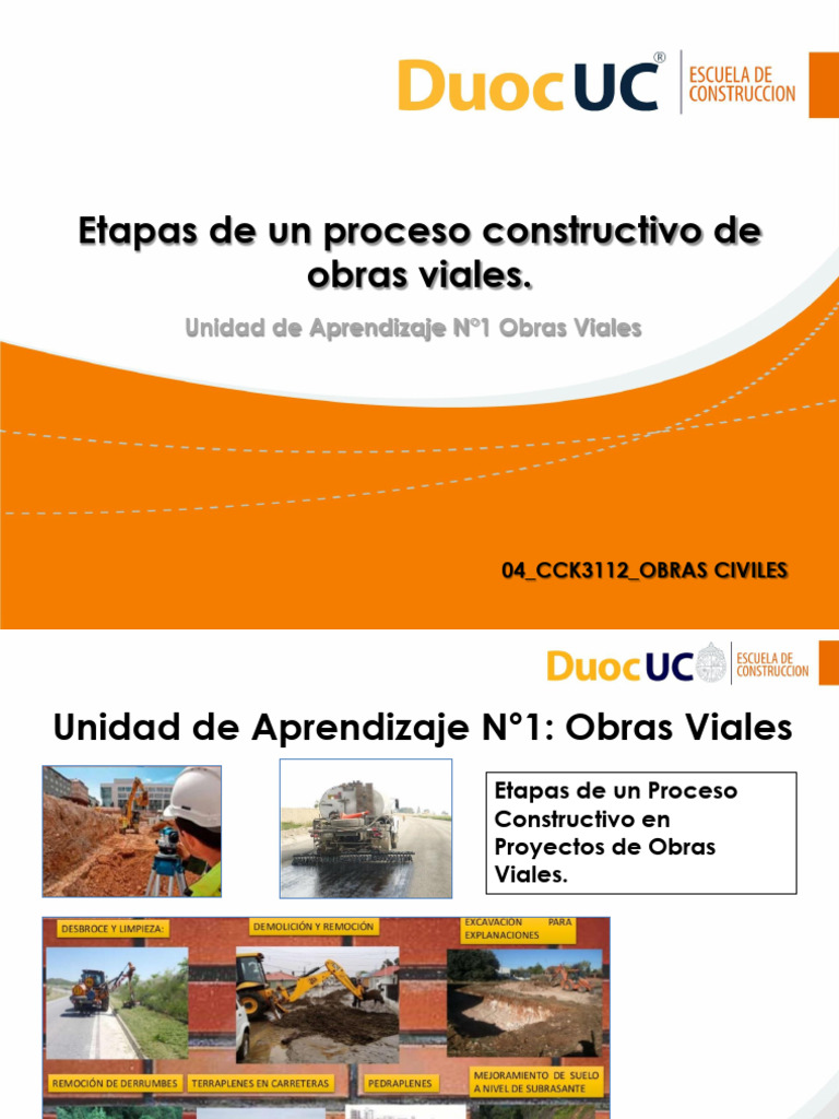 Proceso Constructivo en Obras Viales | PDF | Tecnología