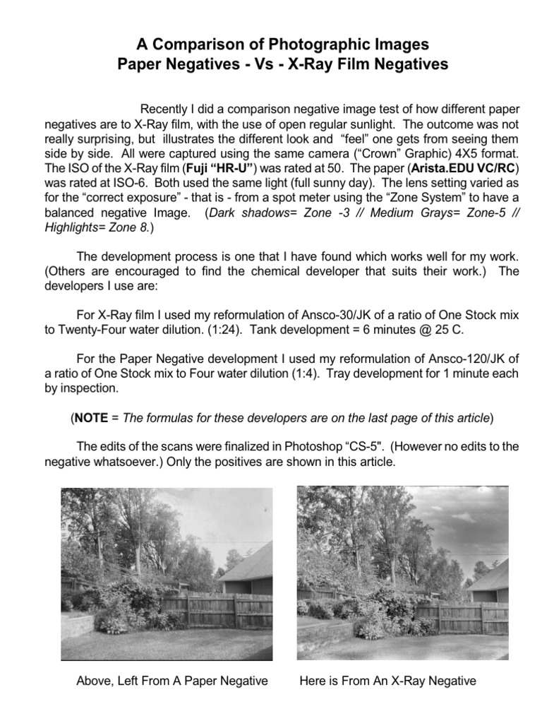 A Comparison of Photographic Images | PDF