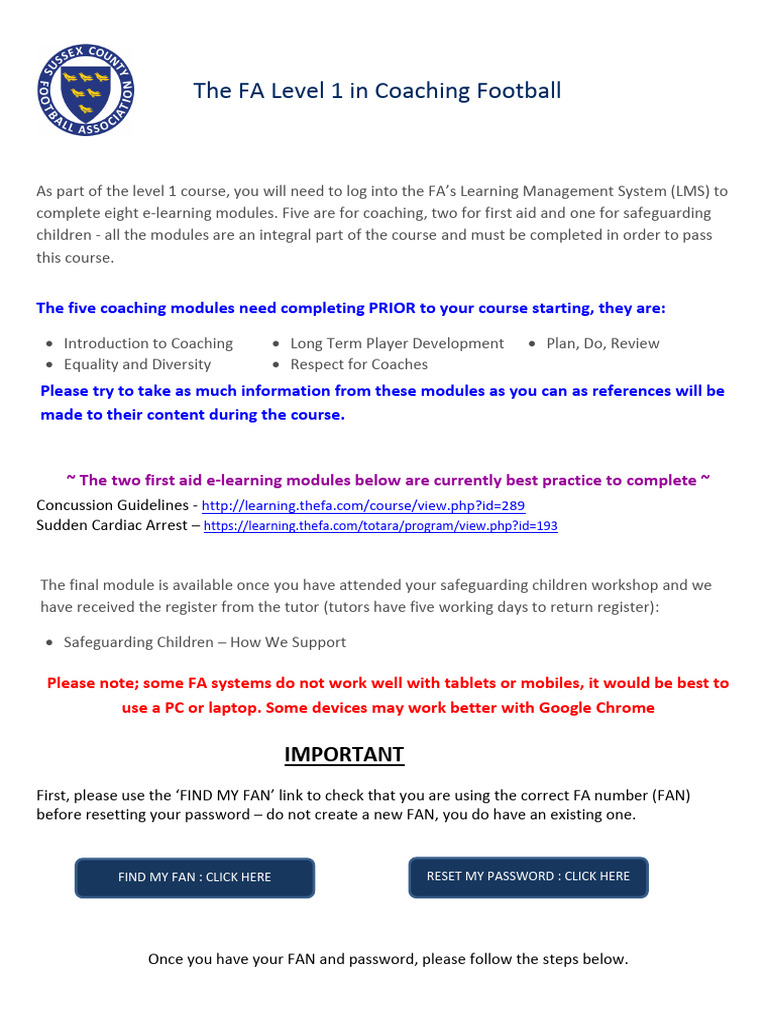 FA Level 1 Coaching Football Guide | PDF | Educational Technology ...