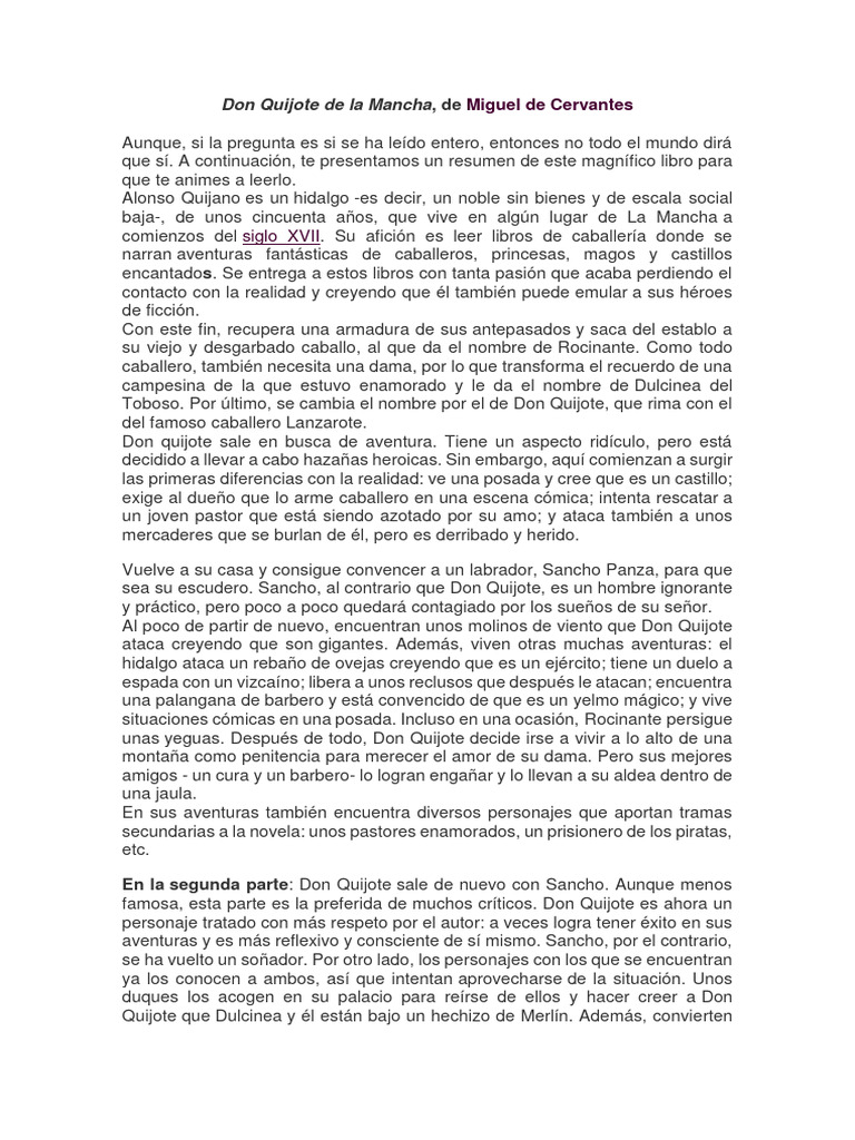 Don Quijote de La Mancha | PDF