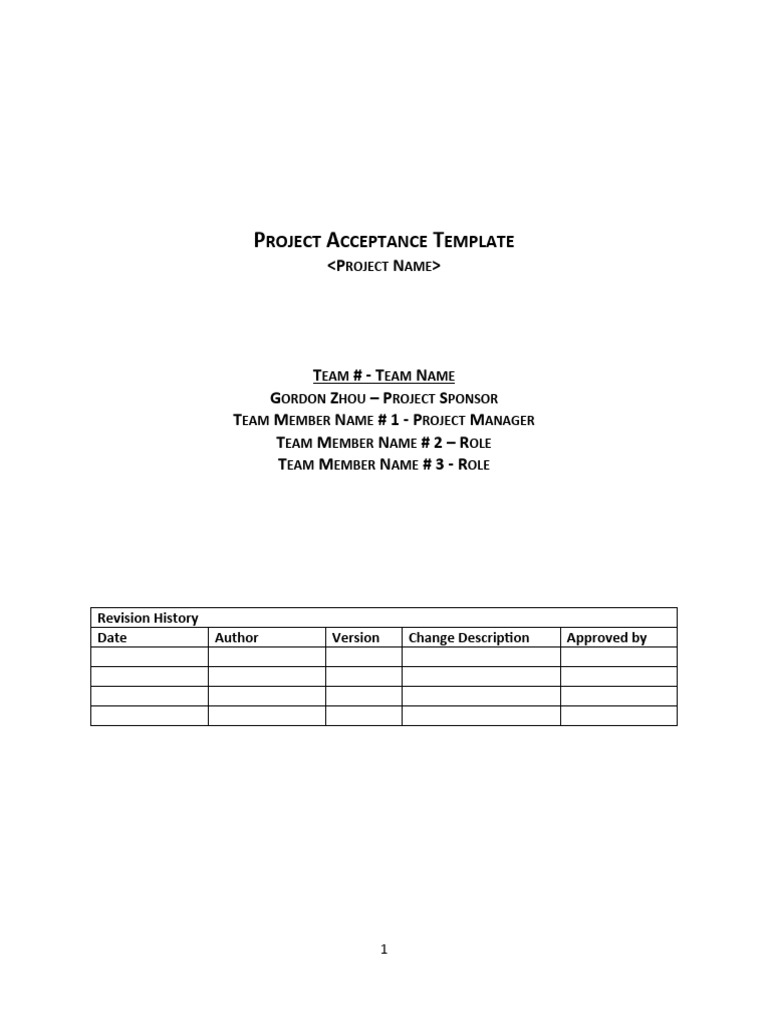 Project Acceptance Document Template | PDF