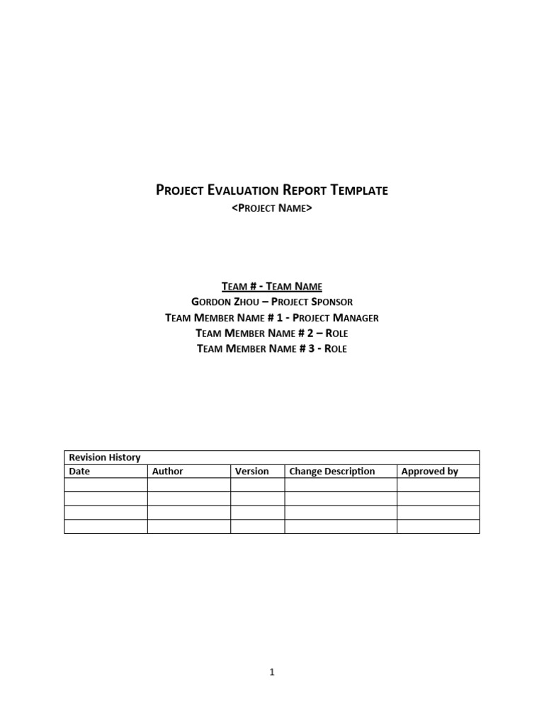 Project Evaluation Report Template | PDF | Project Management | Information