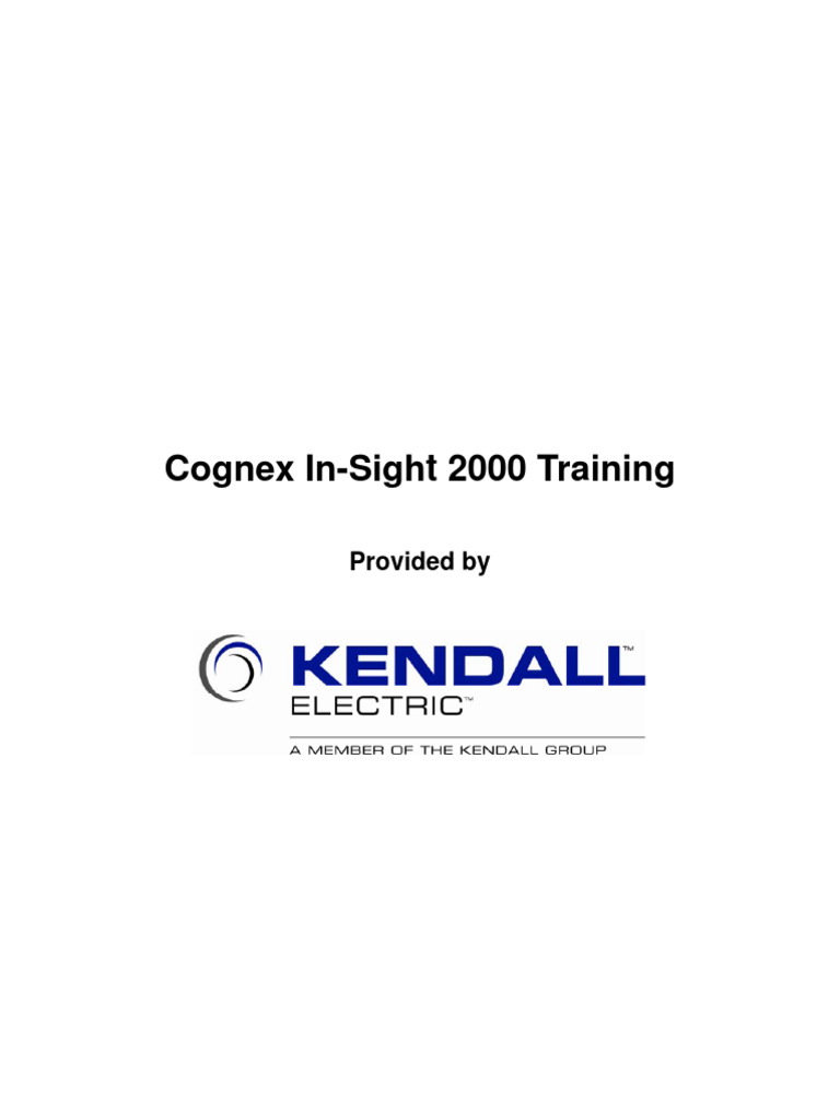 Cognex In-Sight 2000 Training Guide | PDF | Business | Computers