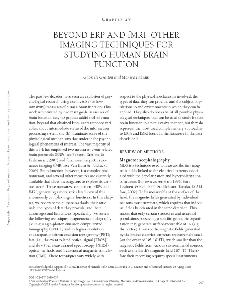 Gratton - Beyond ERP and fMRI - Other Imaging Techniques For Studying ...