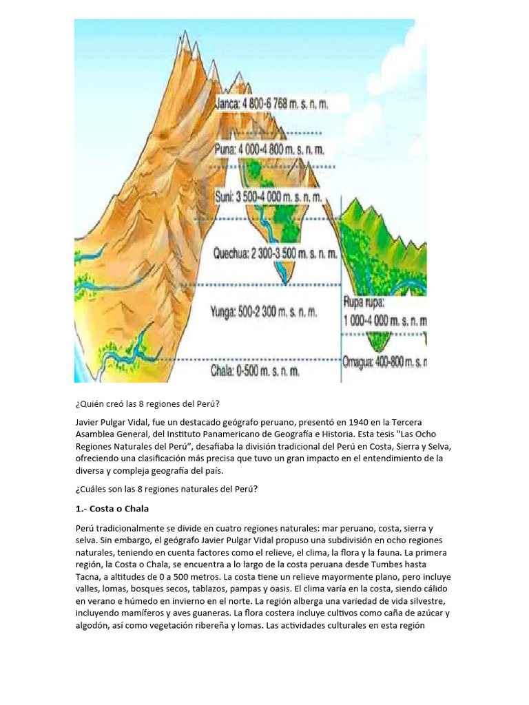 Las 8 Regiones Del Perú | PDF