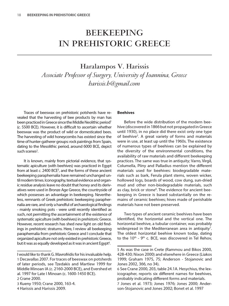 Prehistoric Greek Beekeeping Insights | PDF | Beehive | Beekeeping