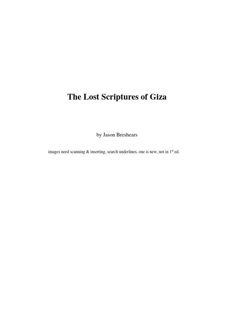 Lost Scriptures of Giza | PDF | Bible | Book Of Enoch