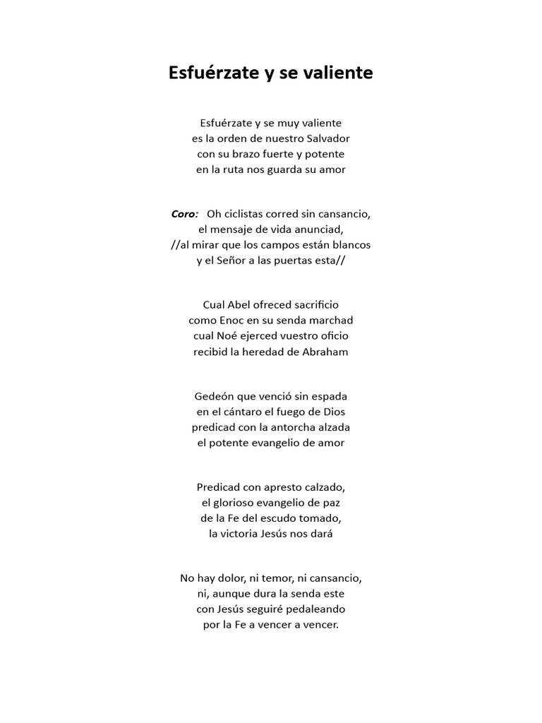 Esfuérzate y Se Valiente | PDF