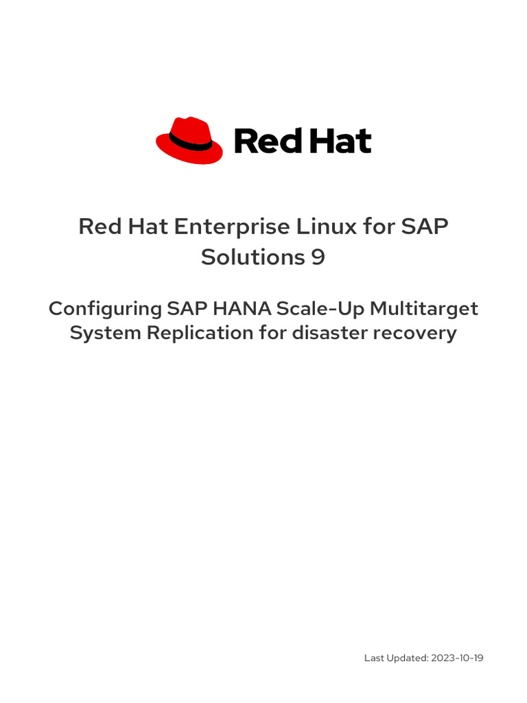 Red Hat Enterprise Linux For Sap Solutions-9-Configuring Sap Hana Scale-Up Multitarget System ...