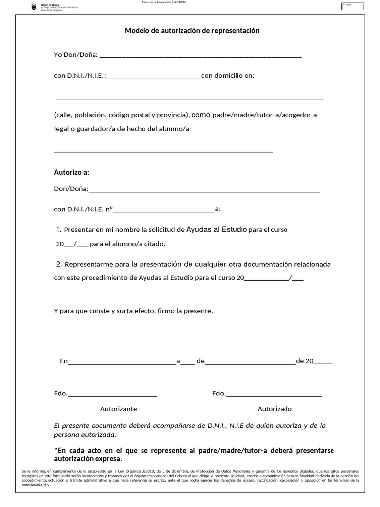 Autorizacion para Representacion | PDF | Gobierno | Justicia