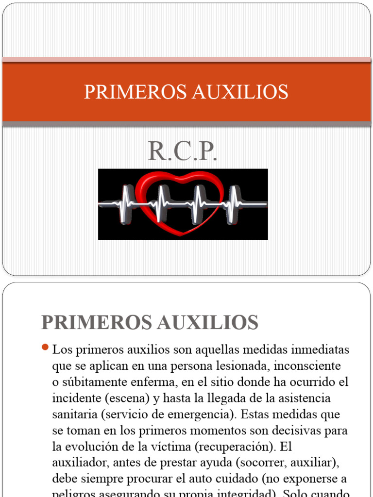 PRIMEROS AUXILIOS y RCP | Descargar gratis PDF | Reanimación cardiopulmonar | Primeros auxilios