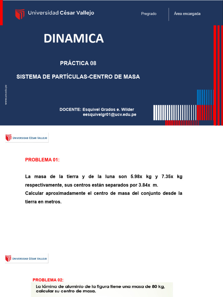 Problemas de Centro de Masa y Dinámica | PDF