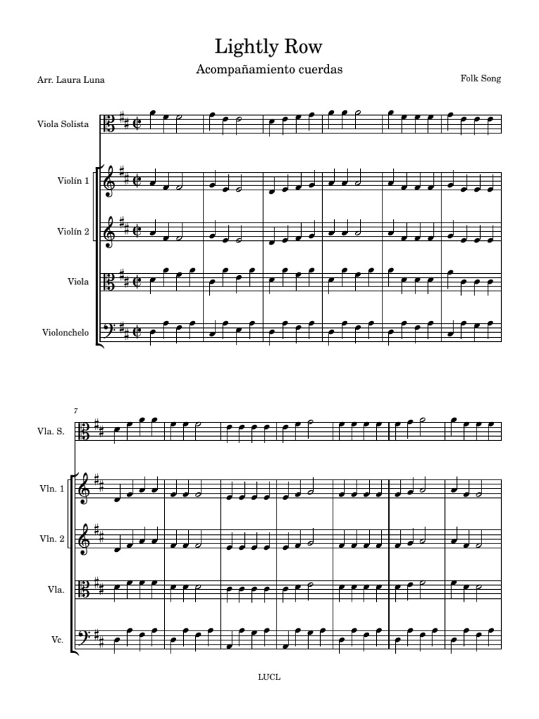 Lightly Row - Score | PDF