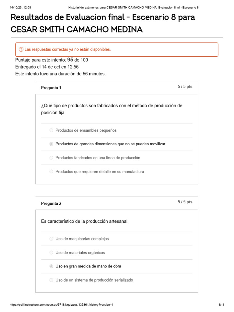 Examen Final Escenario 8 Primer Bloque Oym | PDF
