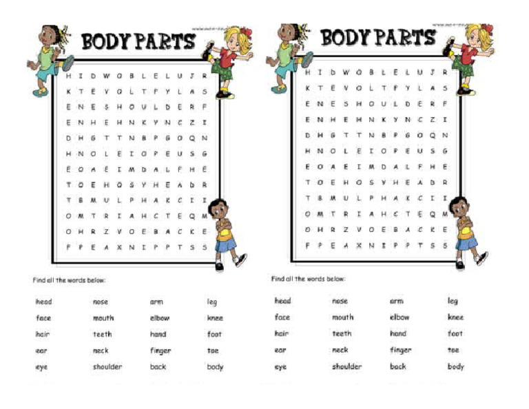 Body Parts Sopa de Letras | PDF