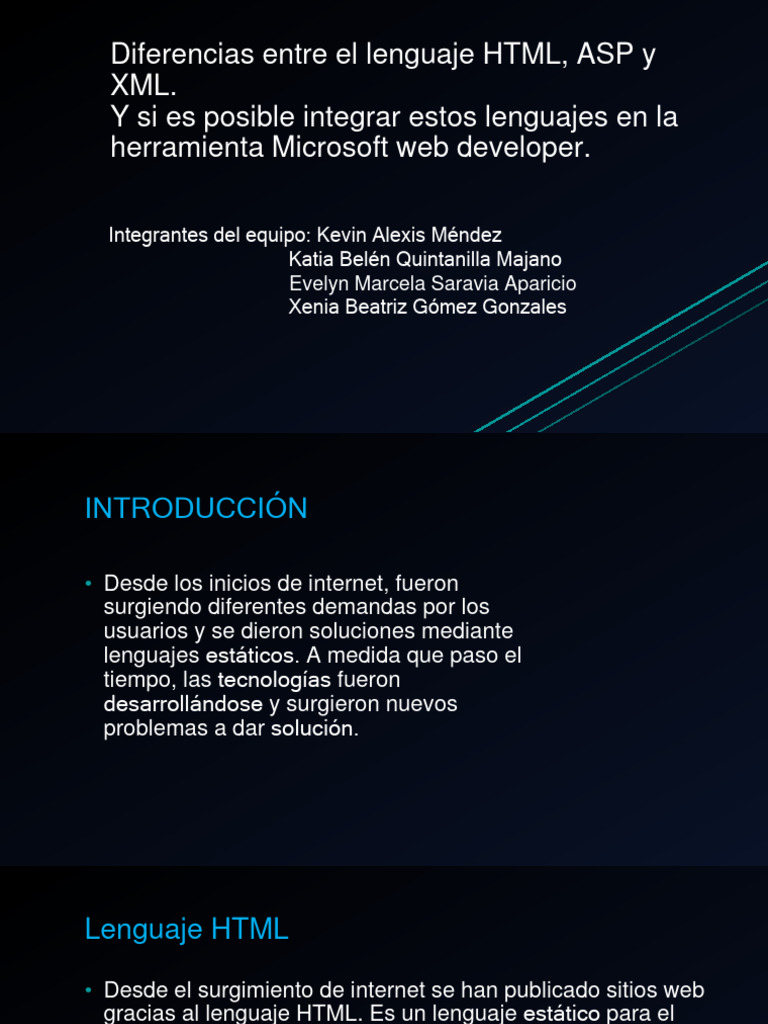 Diferencias Entre El Lenguaje HTML, ASP y XML | PDF | Xml | HTML