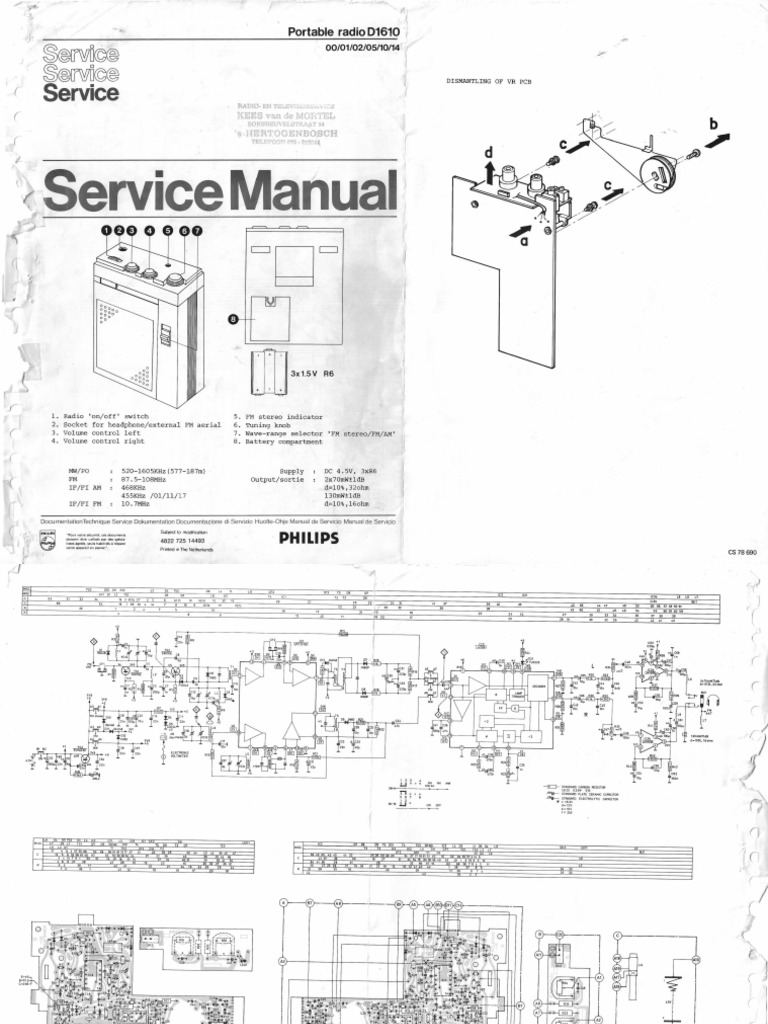 Philips d1610 SM | PDF | Broadcast Engineering | Wireless