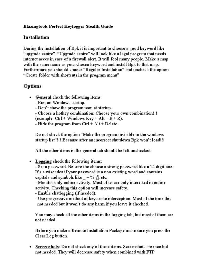 Perfect Keylogger Remote Installation Guide | Download Free PDF | File ...
