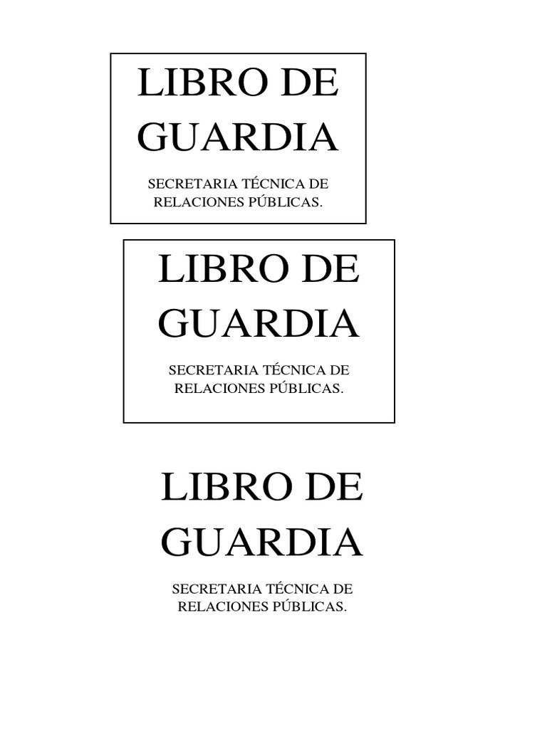 Libro de Guardia | PDF