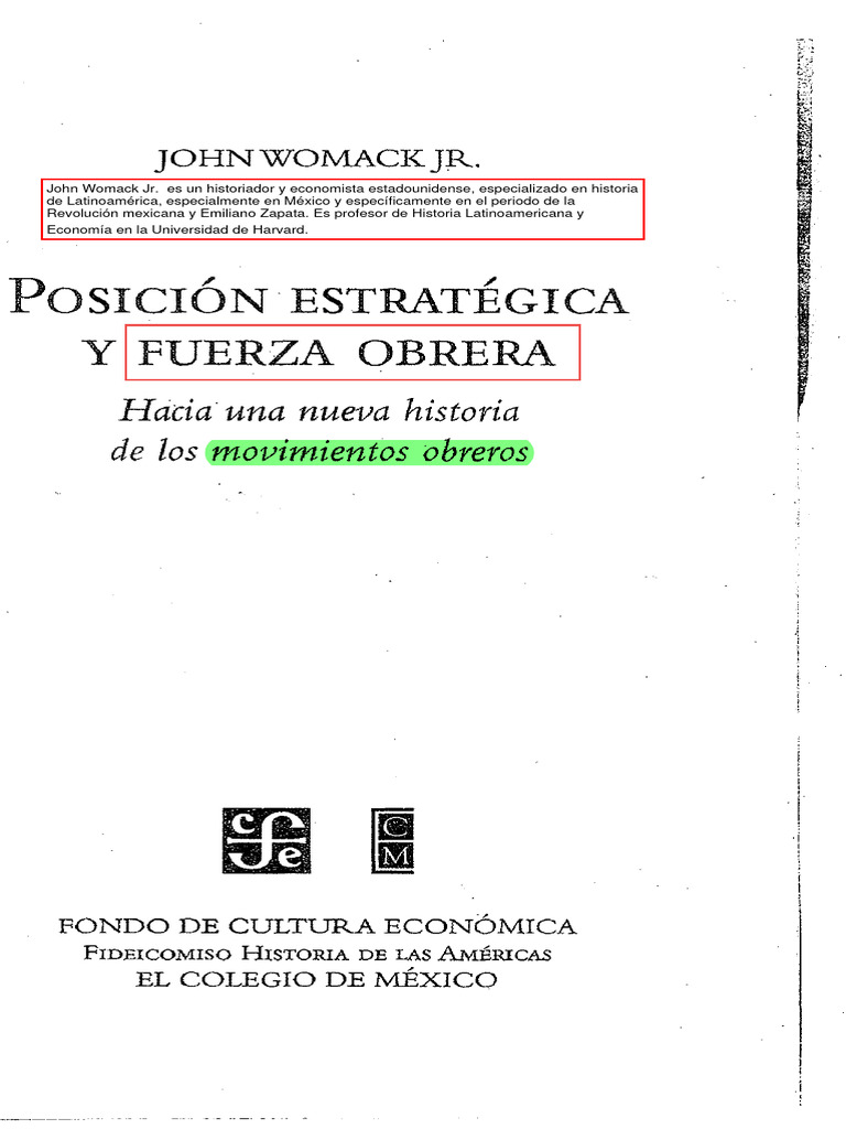 John Womack Jr. - Posición Estratégica y Fuerza Obrera | PDF | Política ...