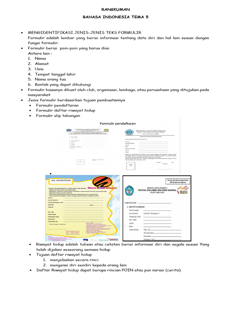 Rangkuman Bindo Tema5 | PDF