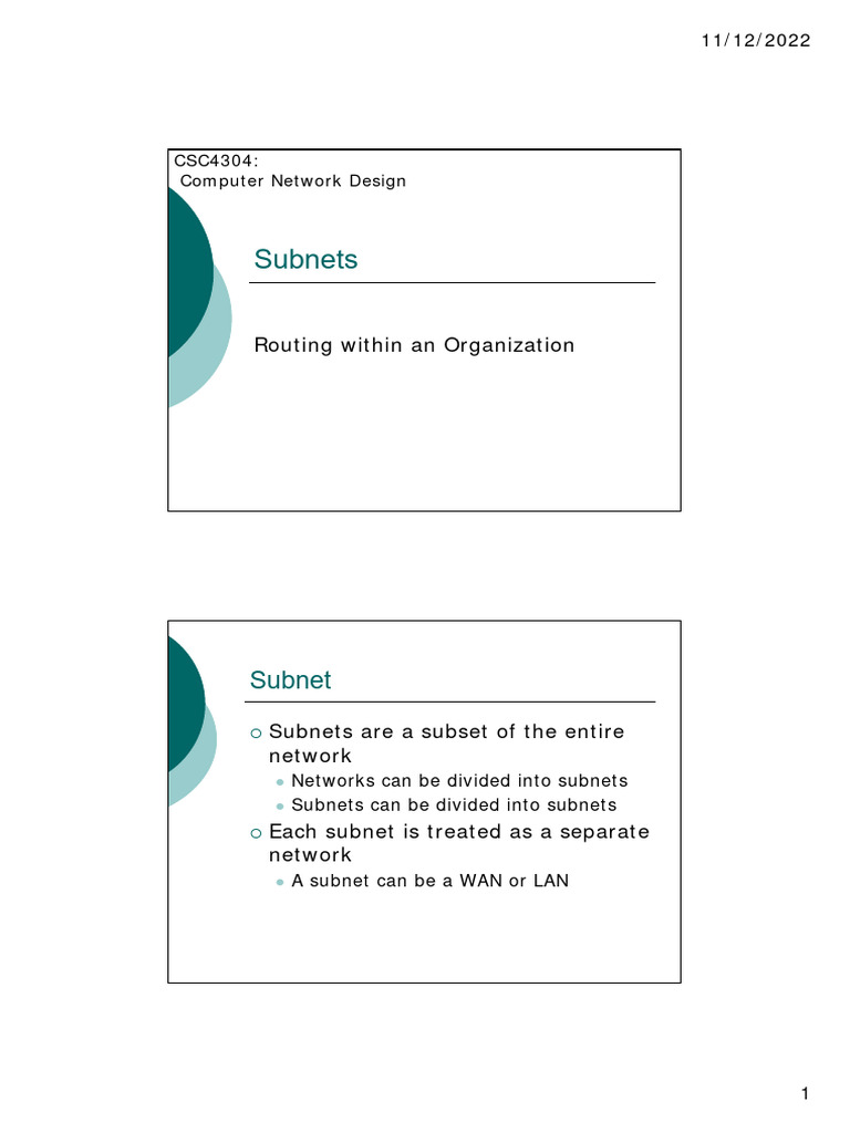 Lecture-02 Subnetting | PDF | Ip Address | Computer Network Lecture-02 Subnetting | PDF | Ip Address | Computer Network