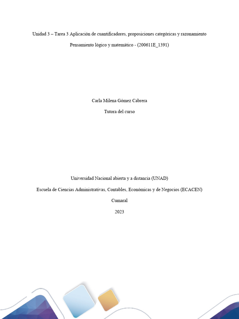 Plantilla Tarea 3 | PDF | Razonamiento deductivo | Proposición Plantilla Tarea 3 | PDF | Razonamiento deductivo | Proposición