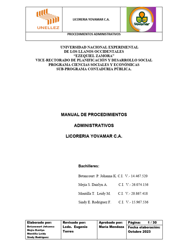 Manual de Procedimiento | PDF | Business | Toma de decisiones