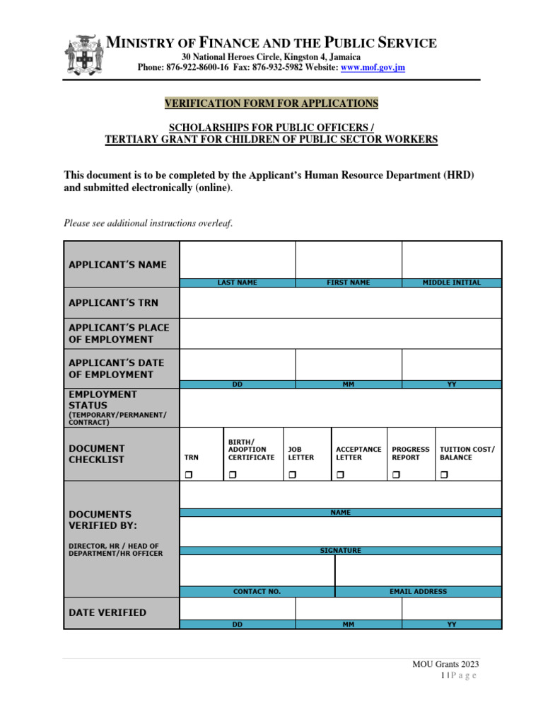 2023 Verification Form - Education Grants | PDF