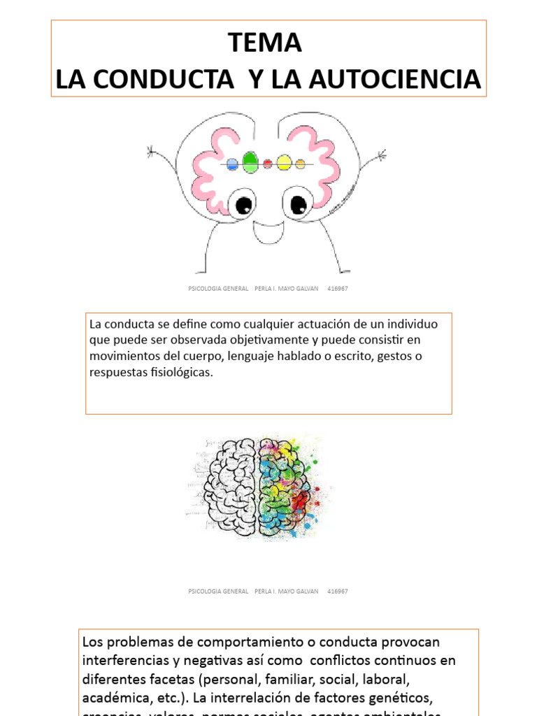 Conducta y La Autoconciencia | PDF | Comportamiento | Las emociones