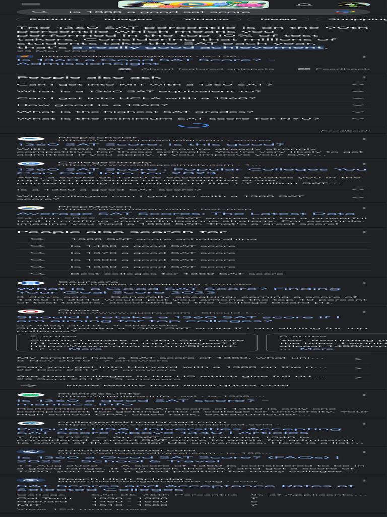 Is 1360 A Good Sat Score - Google Search | PDF | Sat | Qualifications