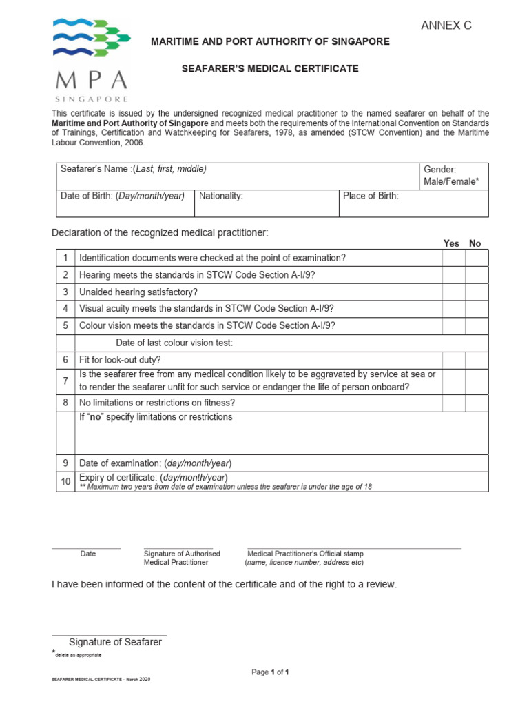 SC052020 - Mpa Medical Examination | PDF