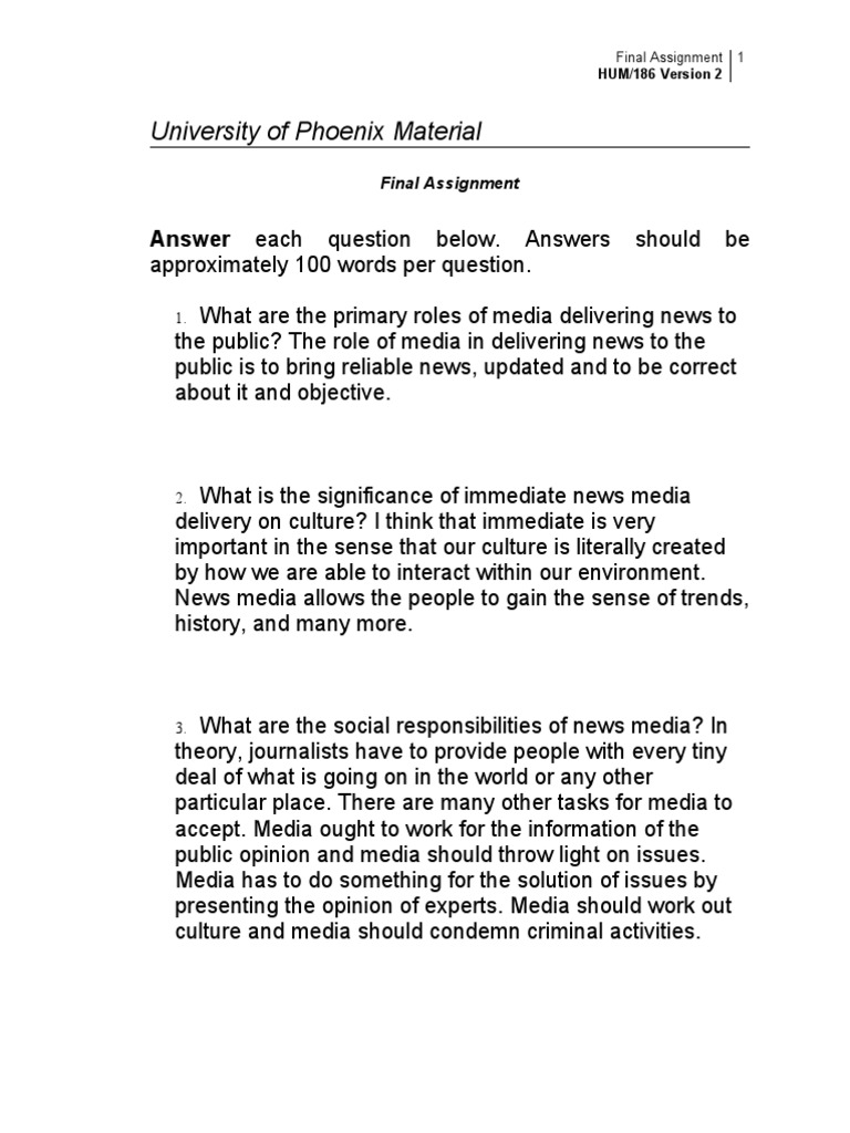 University of Phoenix Material: Answer Each Question Below. Answers ...