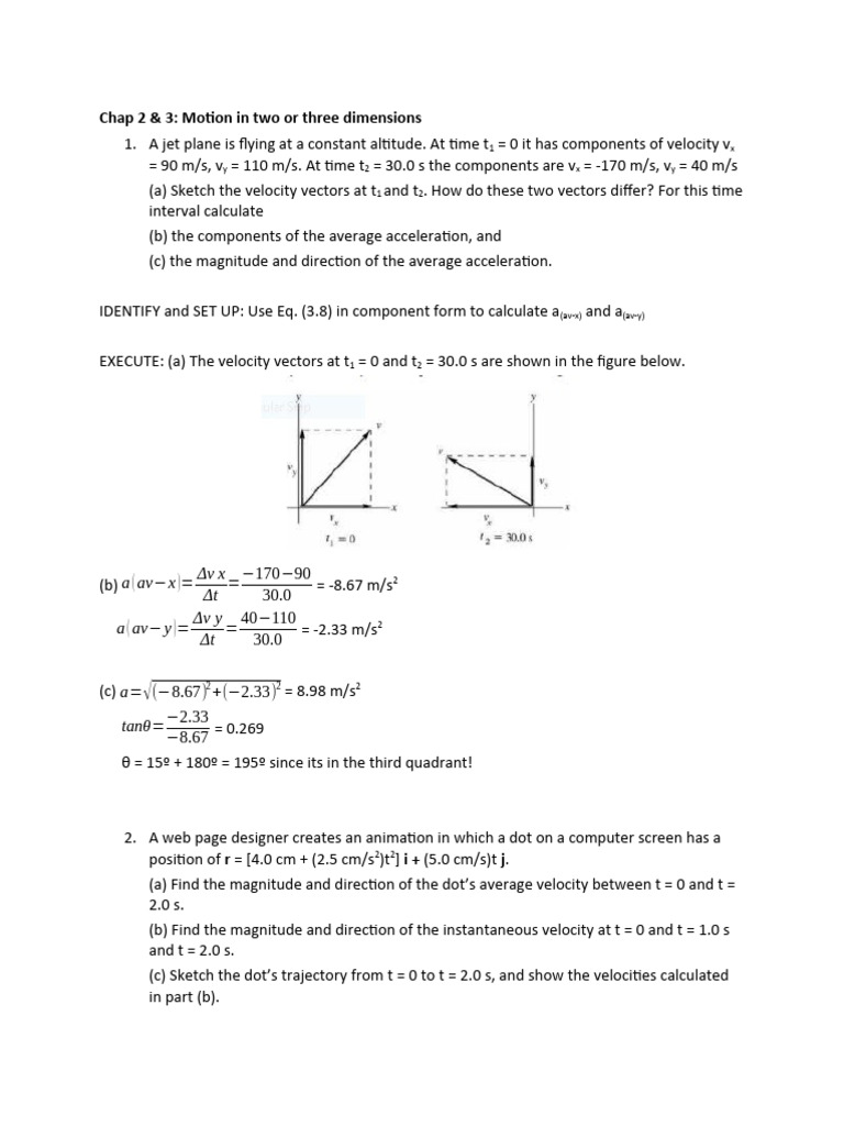 143 First Assignment Questions | PDF | Euclidean Vector | Velocity
