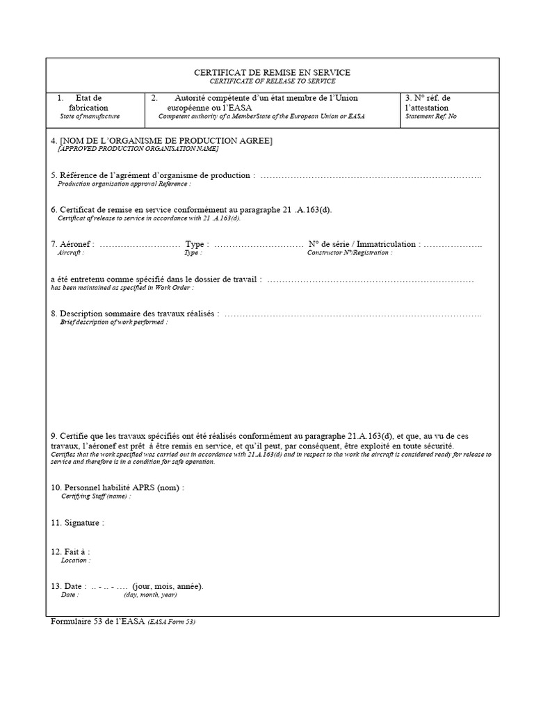 EASA Form 53 2 | PDF