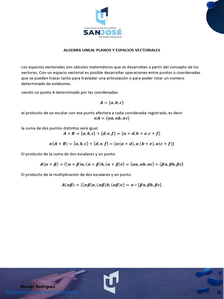 Algebra Lineal Espacios Vectoriales | PDF Algebra Lineal Espacios Vectoriales | PDF