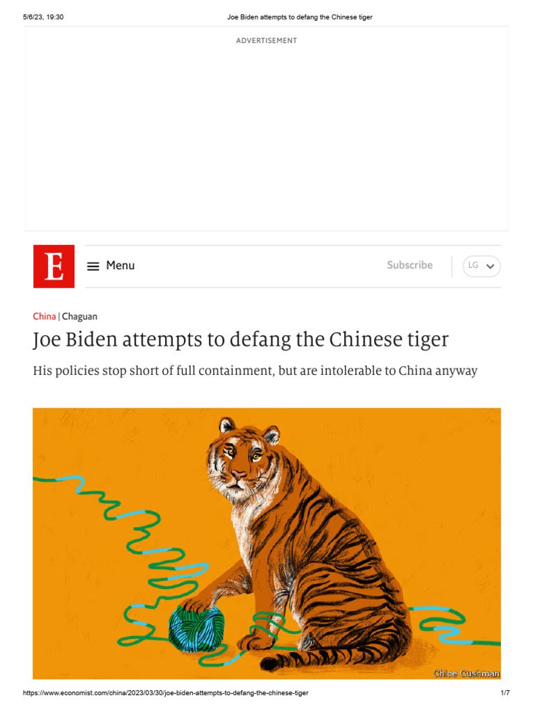 Joe Biden Attempts To Defang The Chinese Tiger | PDF | China | World ...