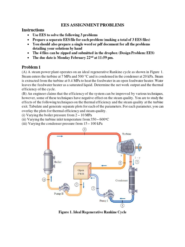 EES Problems W21 Modified | PDF | Steam | Fluid Dynamics