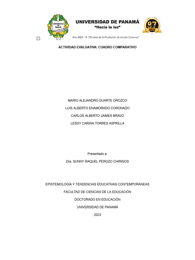 Cuadro Comparativo Unidad IV Final | PDF | Conocimiento | Experiencia