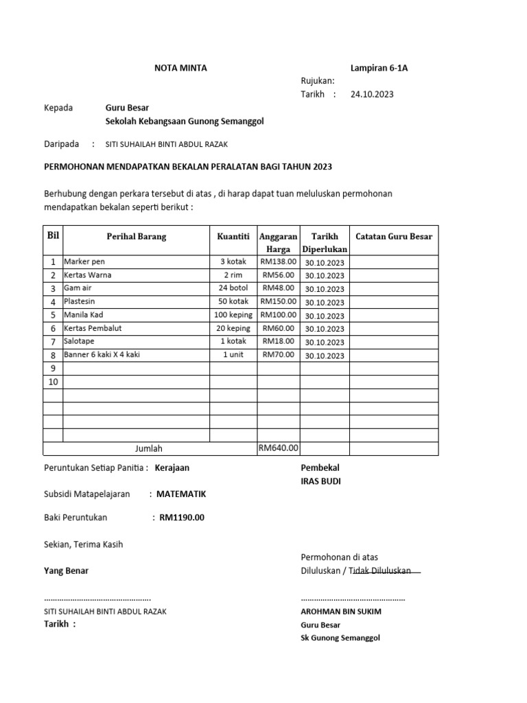 Nota Minta MATEMATIK | PDF