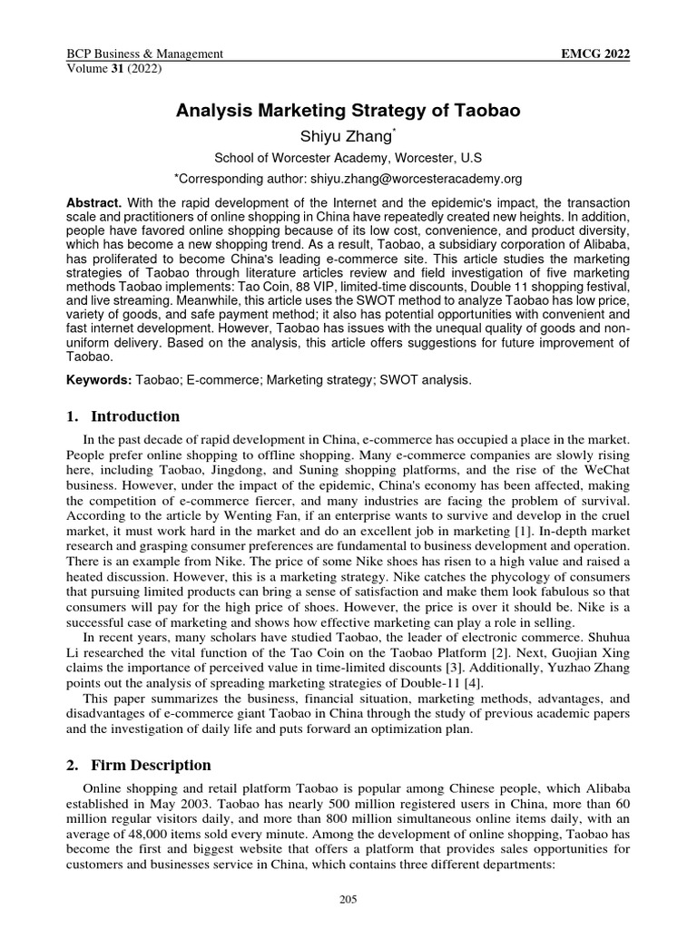 Analysis Marketing Strategy of Taobao | PDF | E Commerce | Online Shopping